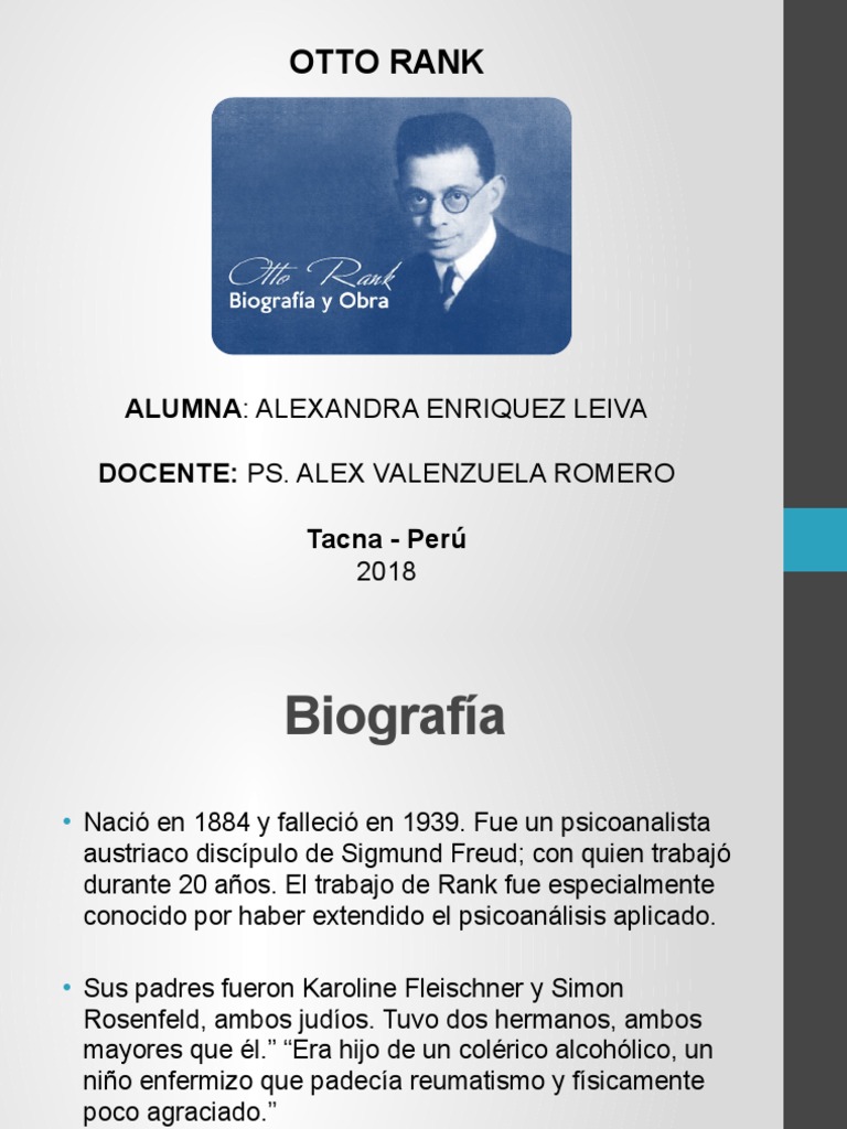 Otto Rank | PDF | Mente inconsciente | Sigmund Freud