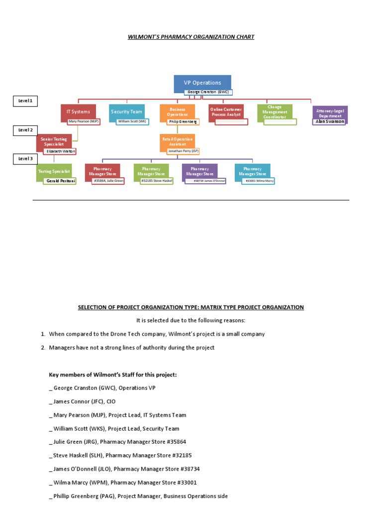 Wilmont's Pharmacy Organization Chart | PDF | Business