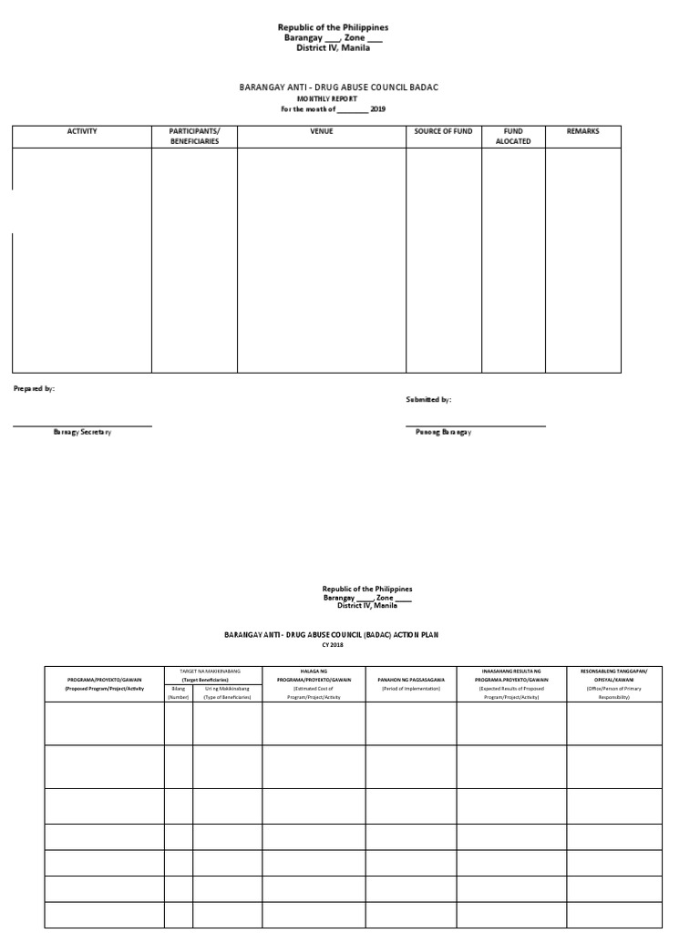 Barangay Anti - Drug Abuse Council Badac: Republic of The Philippines ...