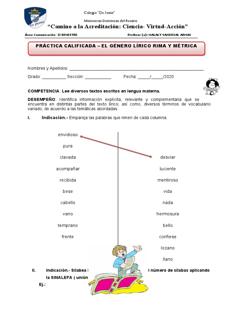 Práctica Género Lírico | PDF | Poesía | Idiomas