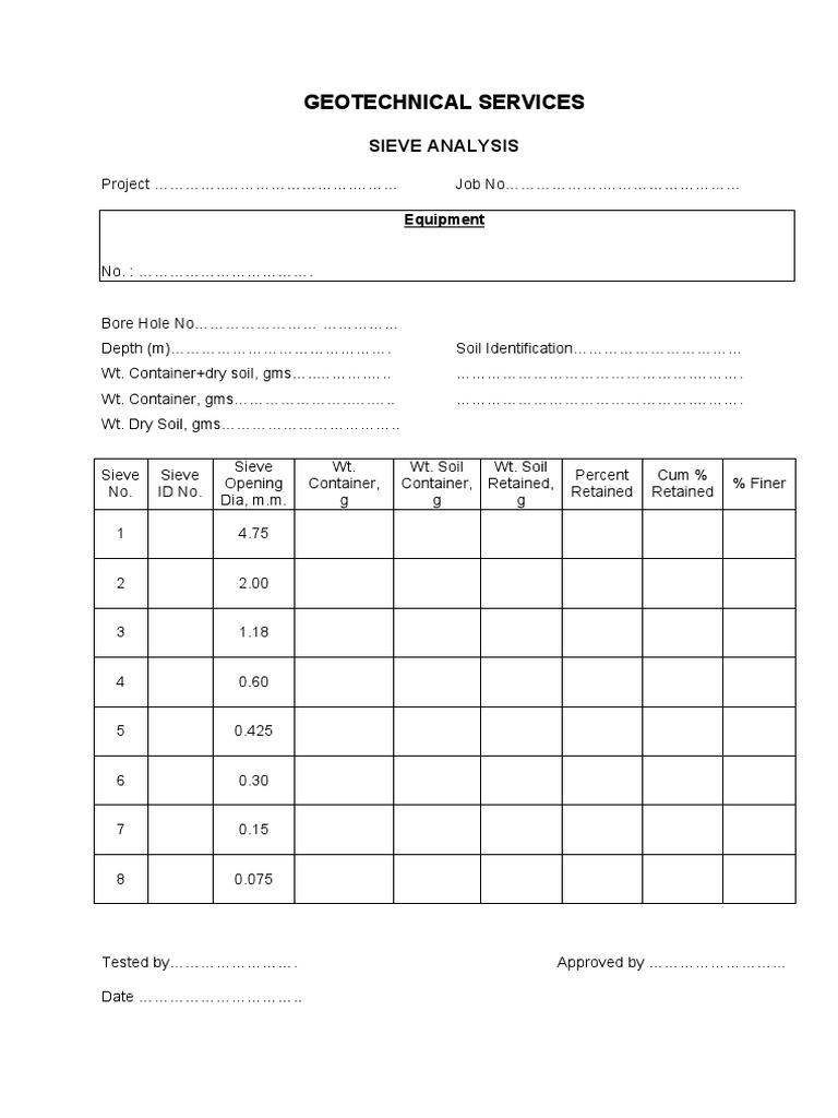 Geotechnical Services: Sieve Analysis | PDF | Process Engineering | Soil