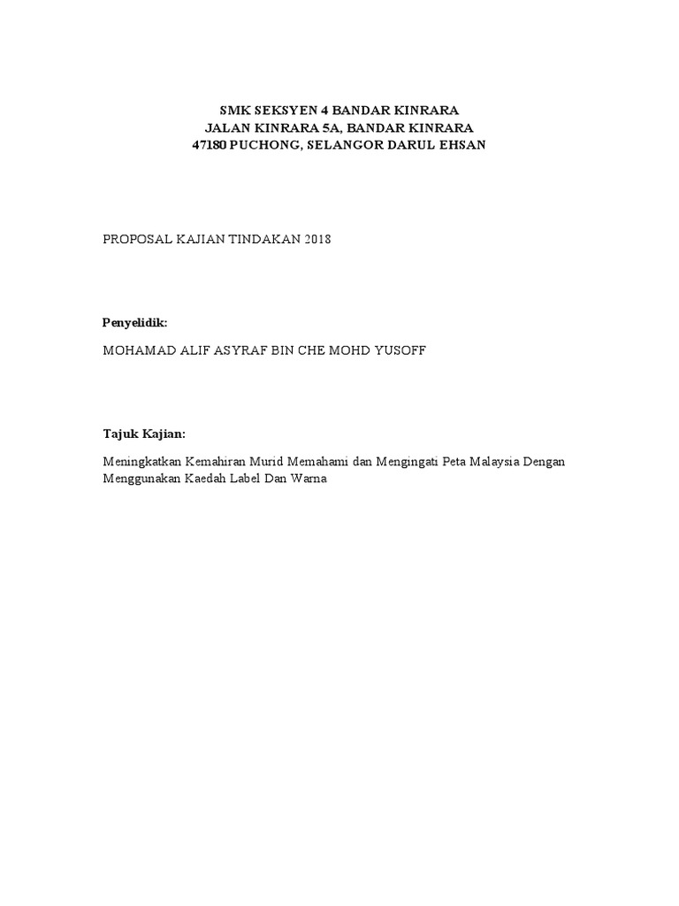 Proposal Kajian Tindakan Geo | PDF