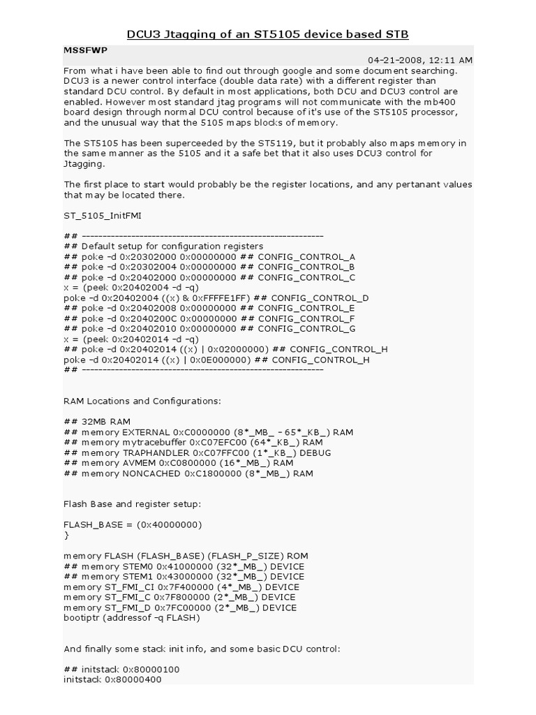 DCU3 Jtagging | PDF | Booting | Flash Memory