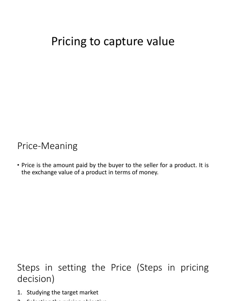 Pricing To Capture Value | PDF | Pricing | Demand