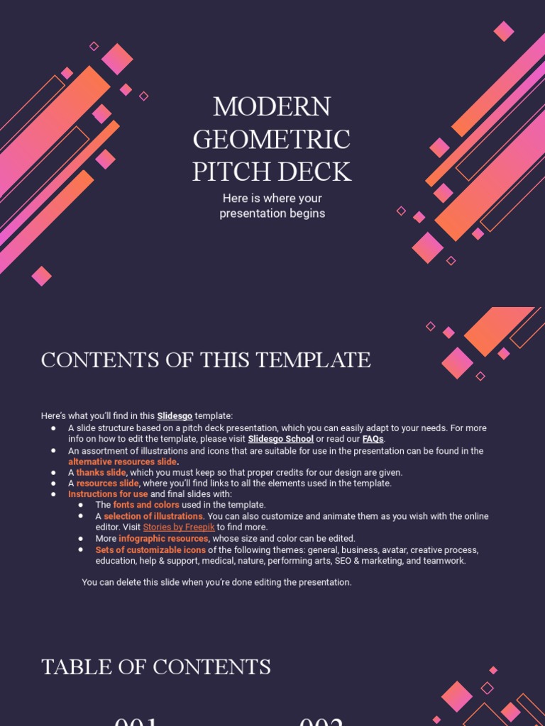 Modern Geometric Pitch Deck: Here Is Where Your Presentation Begins ...