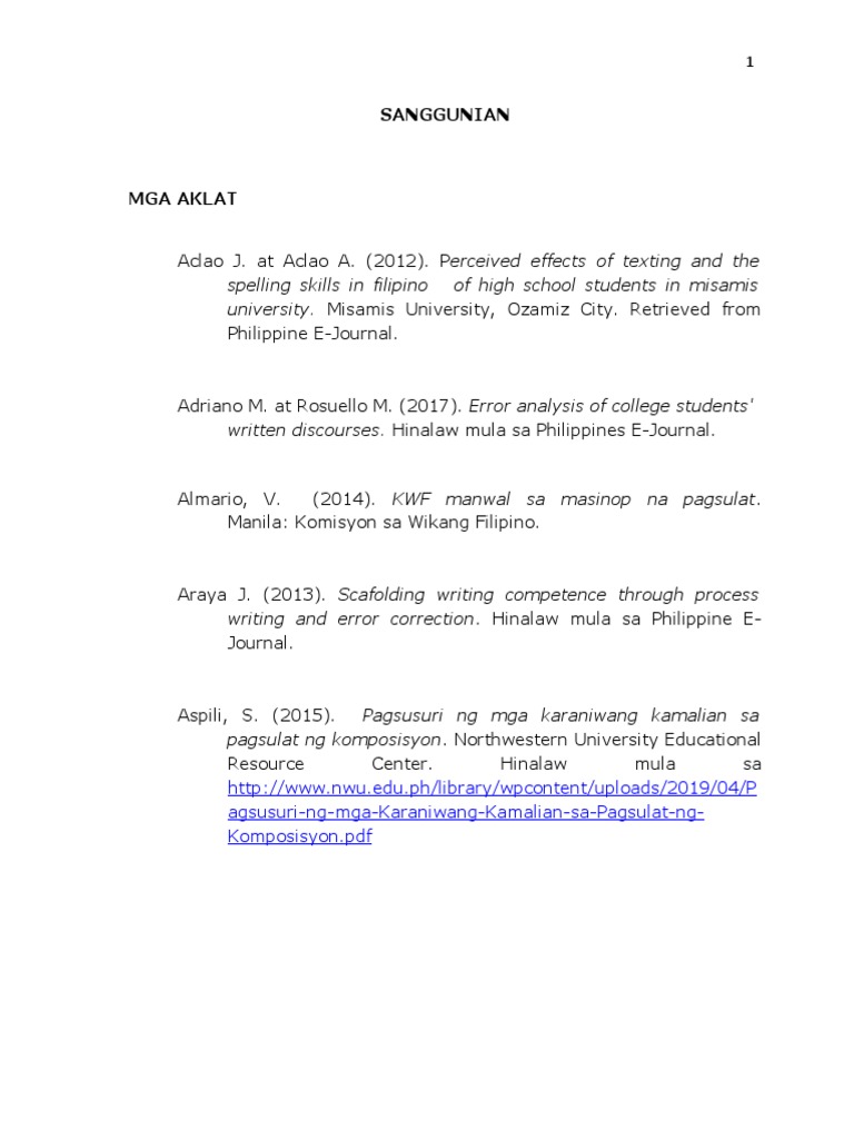 Sanggunian: agsusuri-ng-mga-Karaniwang-Kamalian-sa-Pagsulat-ng ...