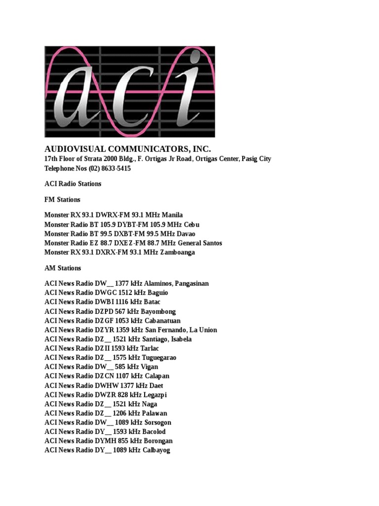 Philippine Radio Station Directory | PDF | Radio Broadcasting | Radio