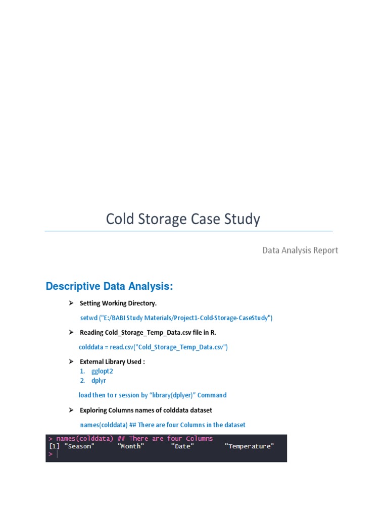 Project - 1 (Cold Storage Case Study) | PDF | Student's T Test ...