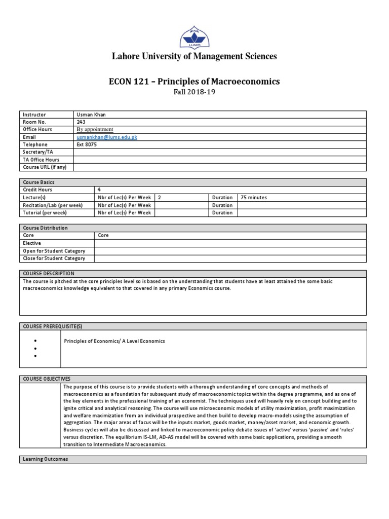 Principles of Macro Economics-ECON 121 | PDF | Economic Equilibrium ...