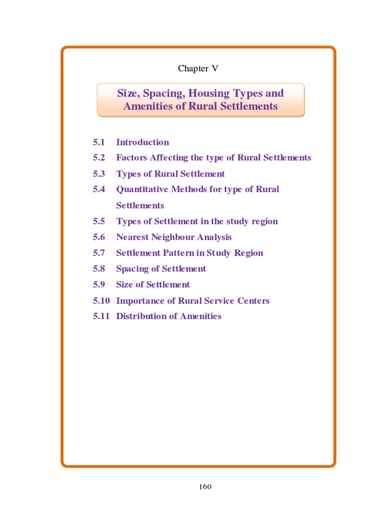 Size, Spacing, Housing Types and Amenities of Rural Settlements ...