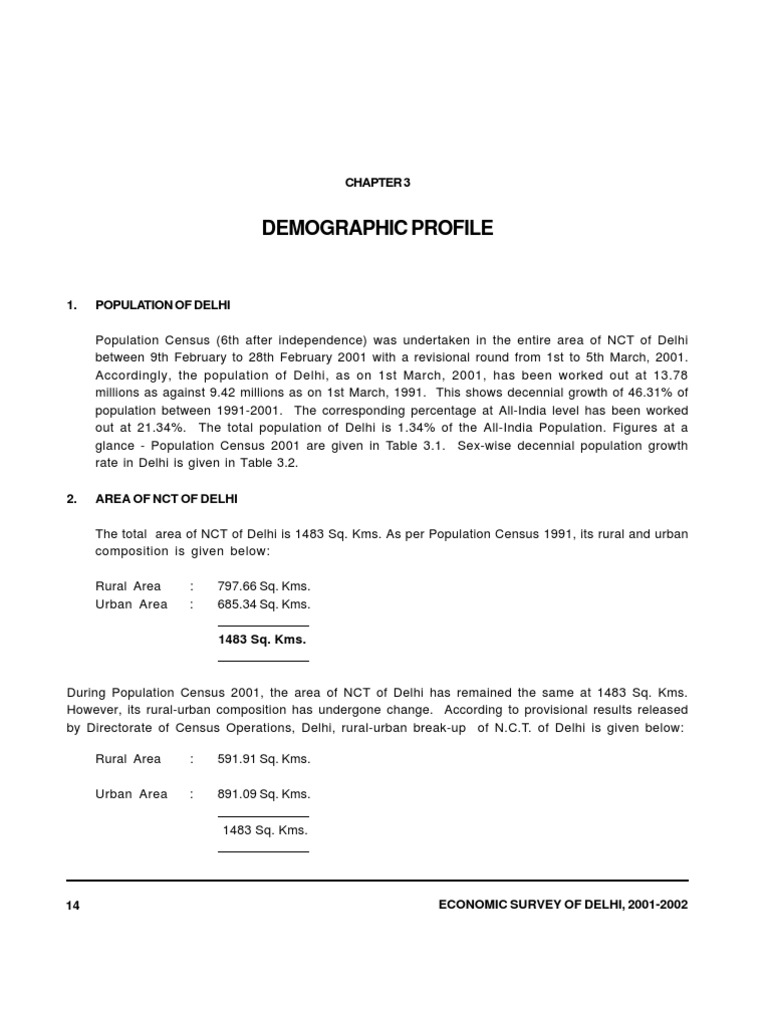 Delhi Demographics | PDF