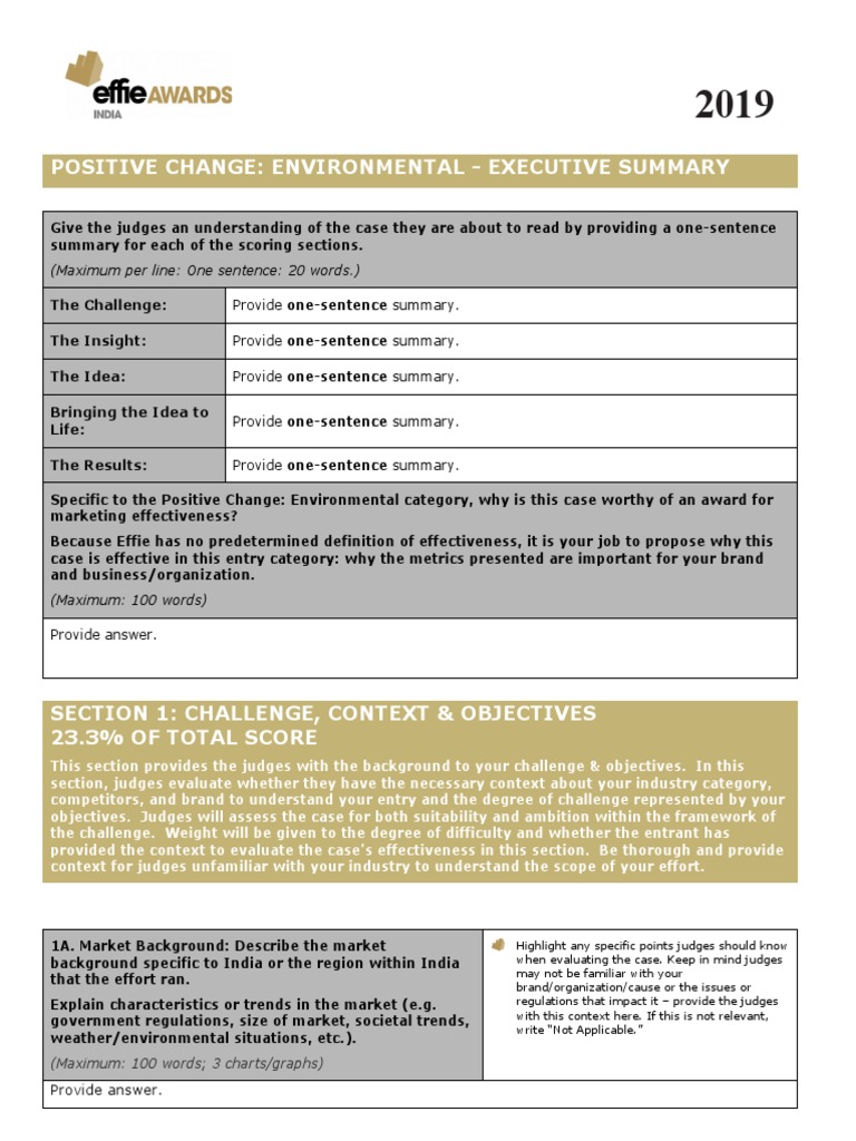 Positive Change: Environmental - Executive Summary | PDF | Insight | Brand