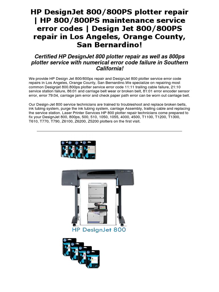HP DesignJet 800 Error Code | PDF | Troubleshooting | Computer Hardware