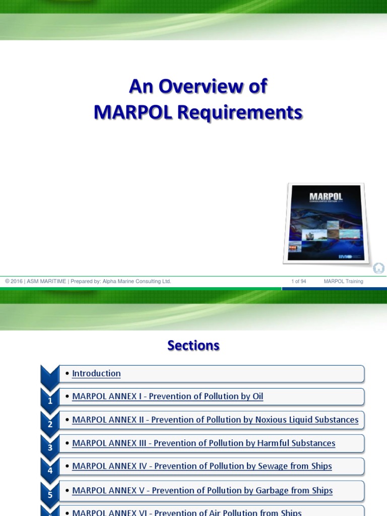 MARPOL Requirements | PDF | Chemistry | Transport