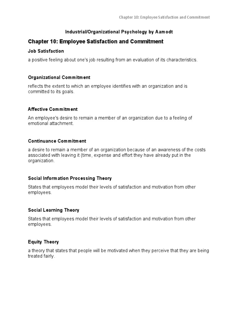 Chapter 10 - Industrial-Organizational Psychology | PDF | Job ...