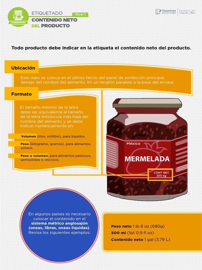 Contenido Neto Del Producto PDF | PDF | Alimentos | Naturaleza