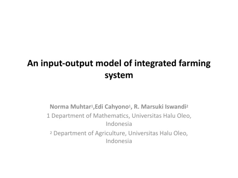 Integrated Farming System Model Analysis | PDF