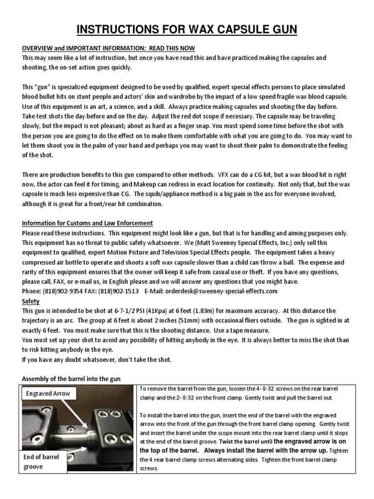Instructions For Wax Capsule Gun: Overview and Important Information ...