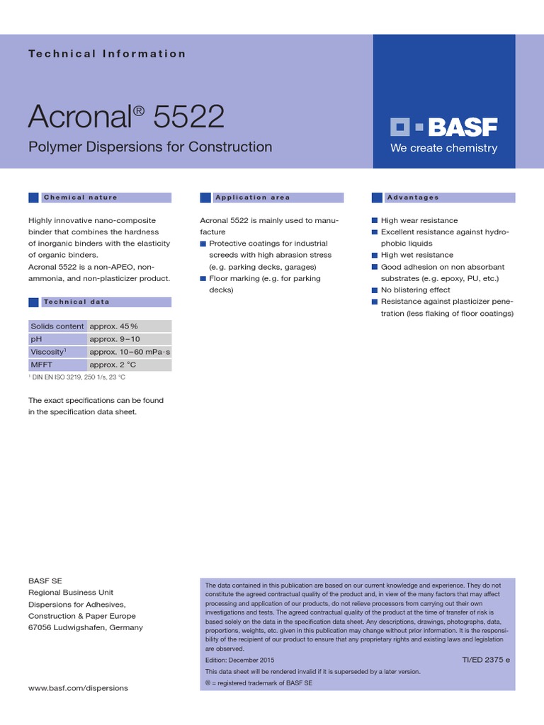 TI Acronal 5522 PDF | PDF | Wear | Specification (Technical Standard)