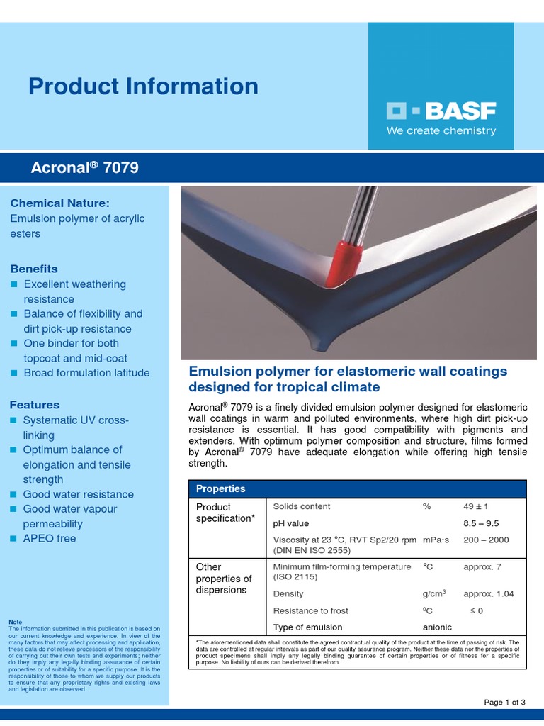 TDS Acronal 7079 PDF | PDF | Paint | Building Engineering