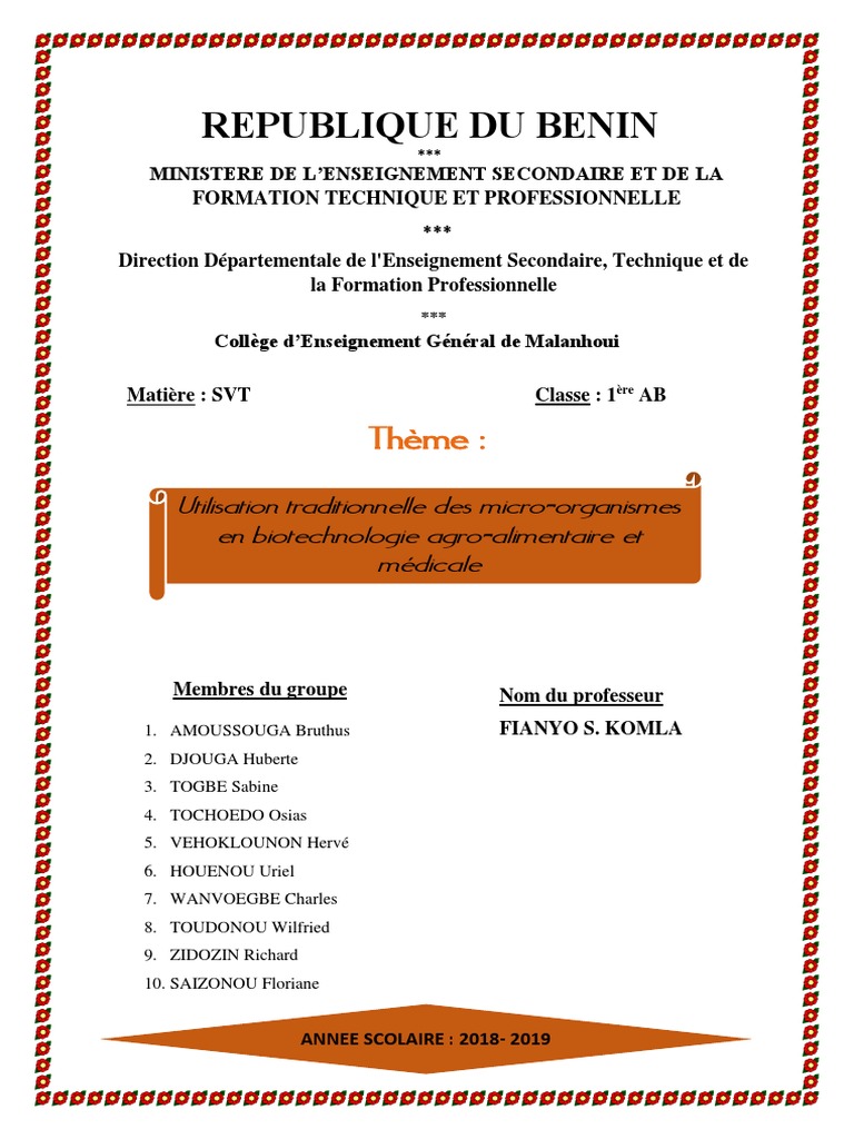 Exposé Sur Les Microorganismes | PDF | Yaourt | Micro-organisme