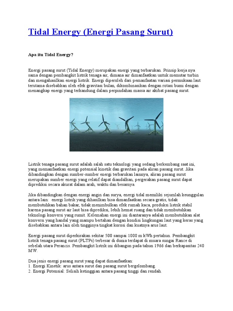 Tidal Energy | PDF