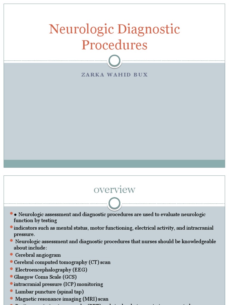 Neurologic Diagnostic Procedures | PDF | Angiography | Ct Scan