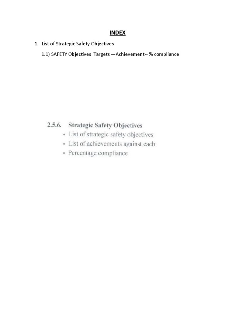 Strategic Safety Objectives | PDF | Occupational Safety And Health | Audit