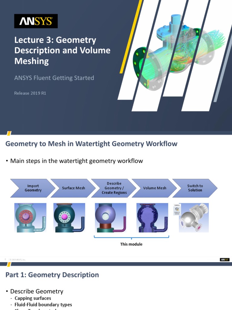 Lecture 3: Geometry Description and Volume Meshing: ANSYS Fluent Getting Started | PDF ...
