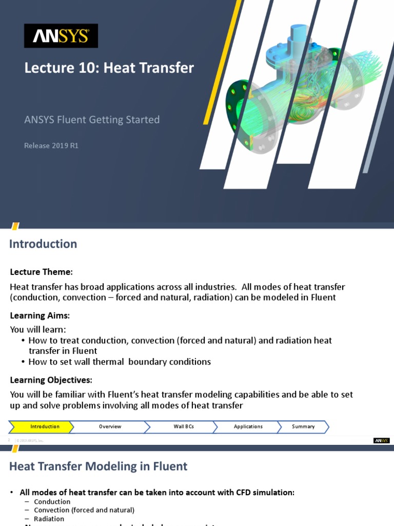 Lecture 10: Heat Transfer: ANSYS Fluent Getting Started | PDF | Heat Transfer | Thermal Conduction