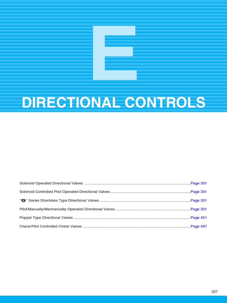 E Directional Controls PDF | PDF | Valve | Screw