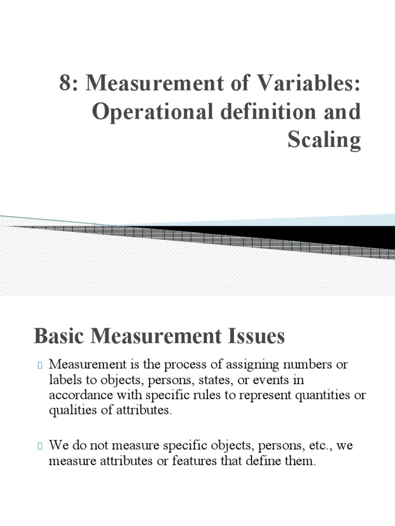 8: Measurement of Variables: Operational Definition and Scaling | PDF ...