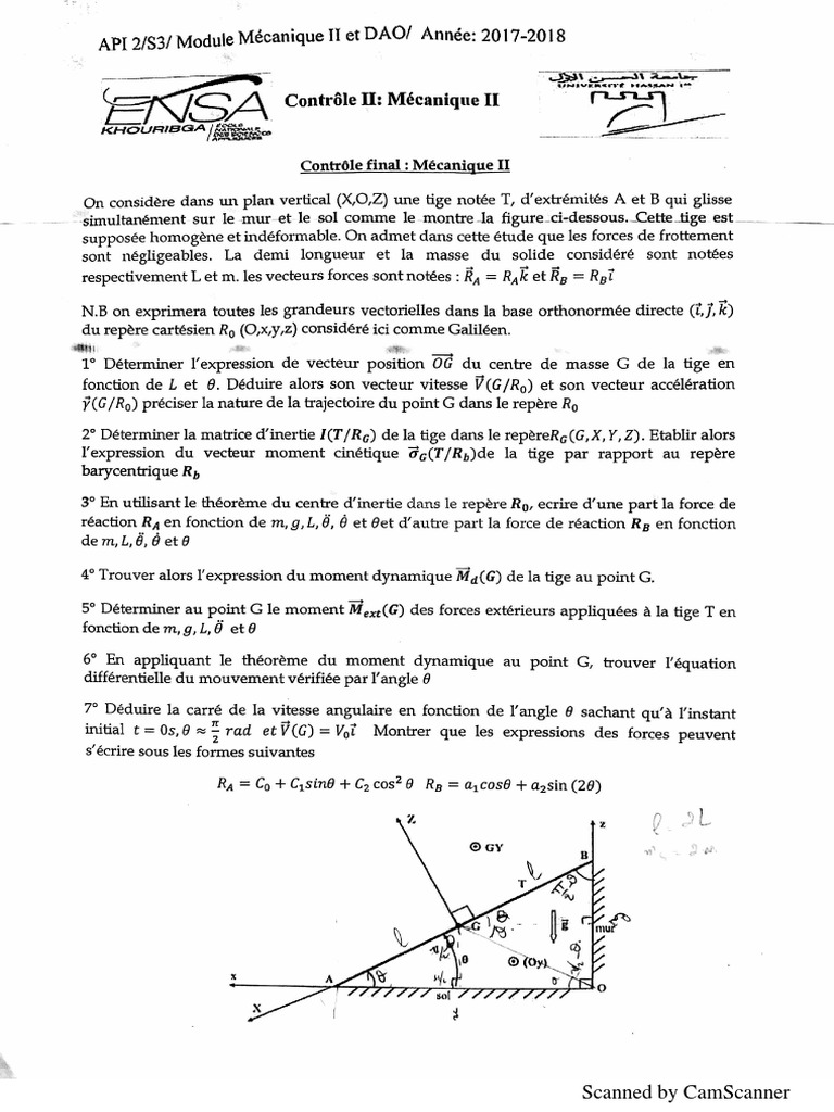 Exam Final Mecanique | PDF