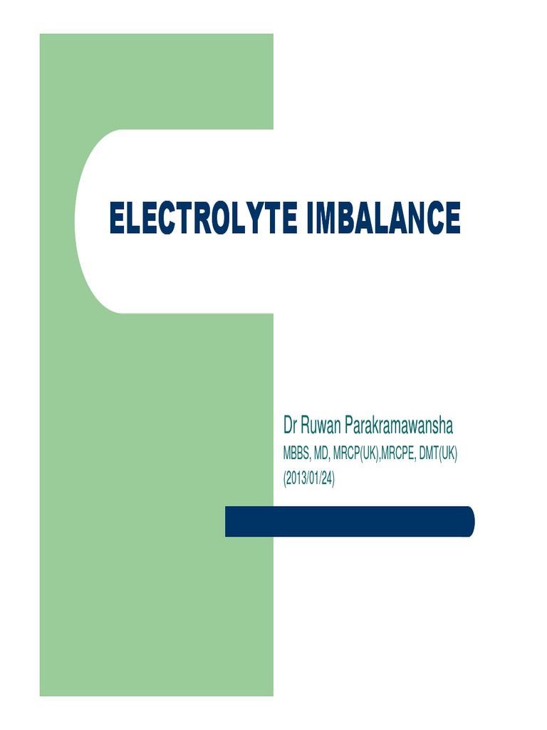 Electrolyte Imbalance - Handout PDF | PDF | Medical Specialties ...