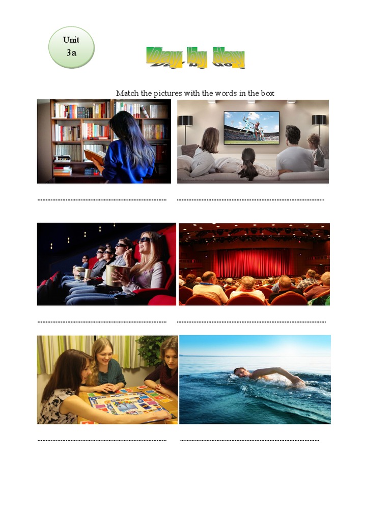 Match The Pictures With The Words in The Box | PDF