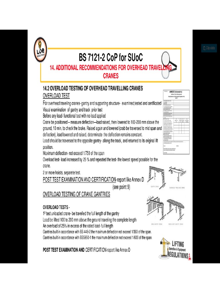 BS7121 Overload Testing | PDF