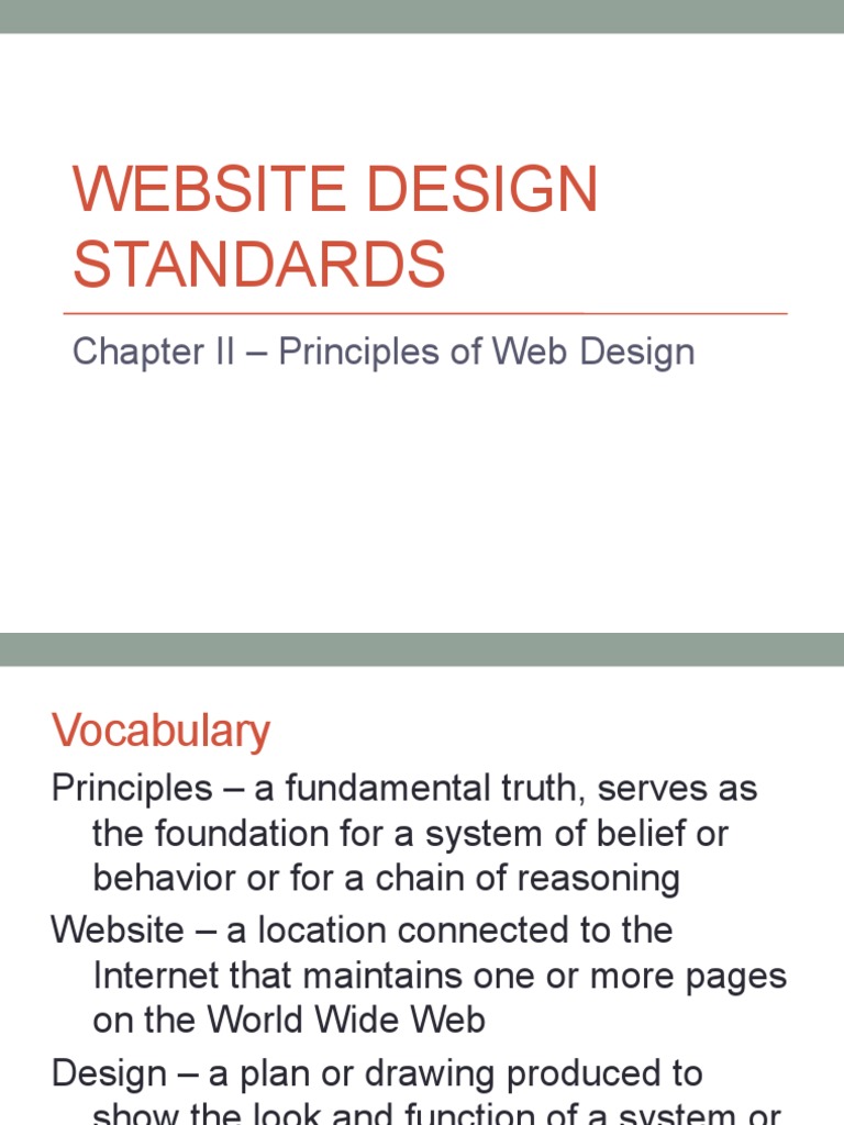 Website Design Standards: Chapter II - Principles of Web Design | PDF