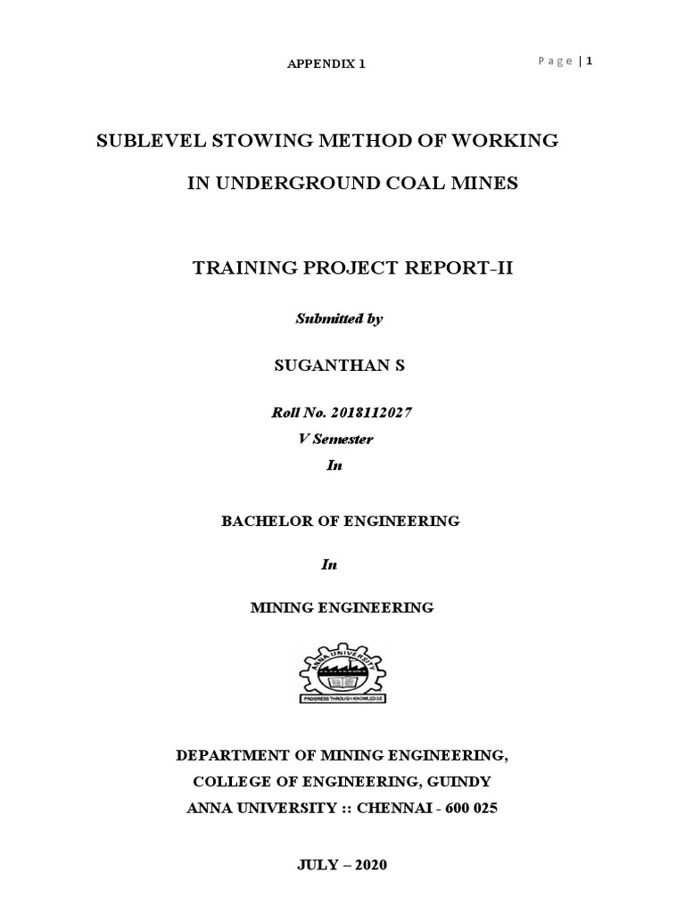 Sublevel Stowing Method of Working in Underground Coal Mines | PDF
