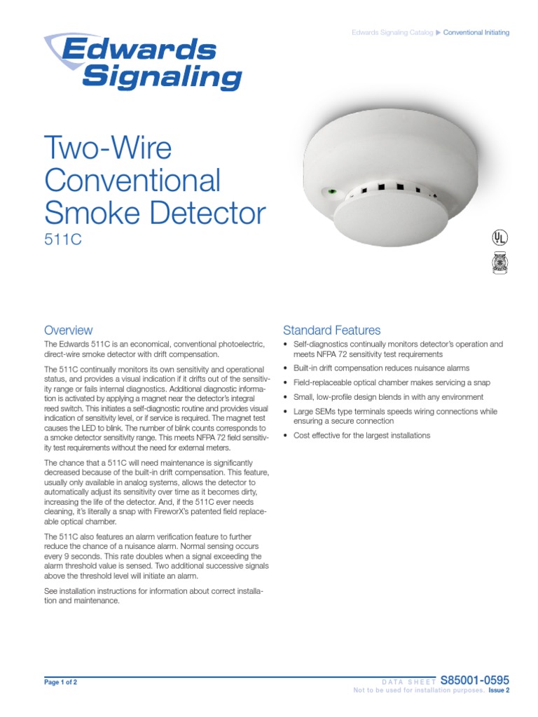 S85001-0595 - 511C Self-Diagnostic Smoke Detector PDF | PDF | Sensor ...