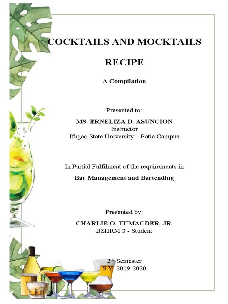 Cocktails and Mocktails Recipe | PDF | Teaspoon | Cocktails