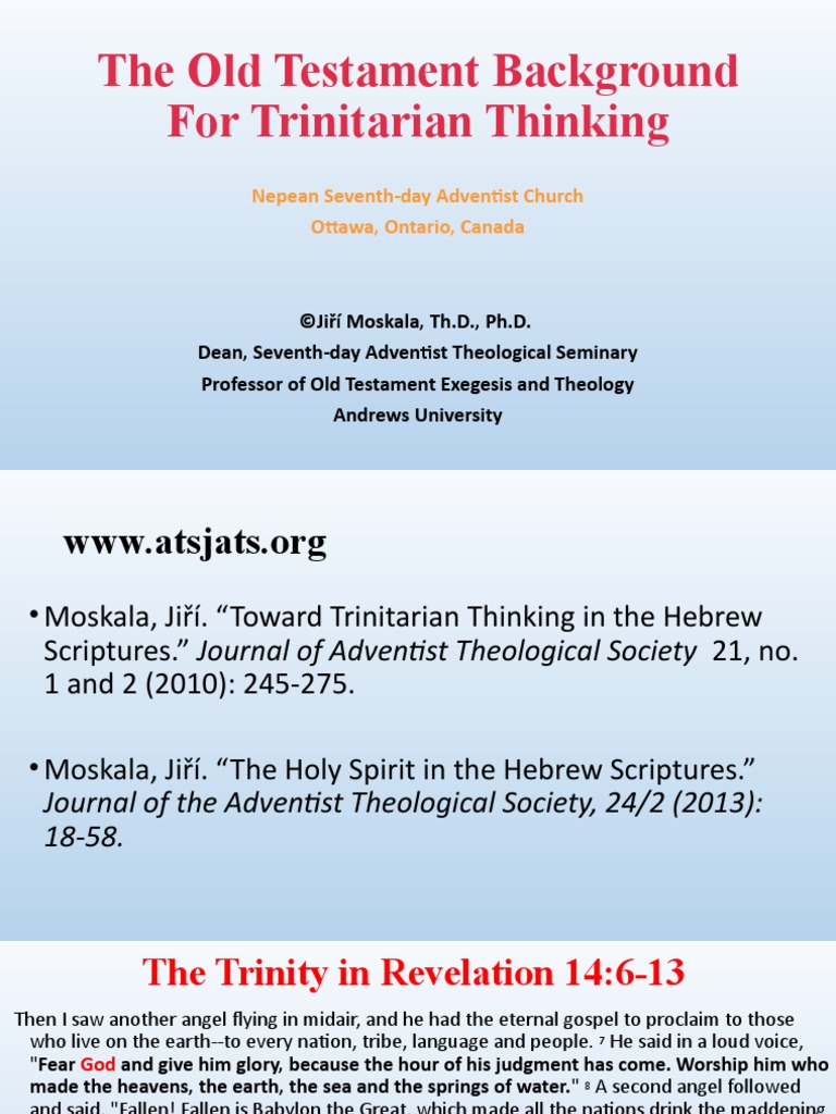 Moskala On The Trinity - The Old Testament Background (Shortened) | PDF ...