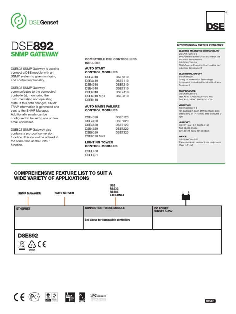 DSE892 Data Sheet (USA) PDF | PDF | Websites | Manufactured Goods