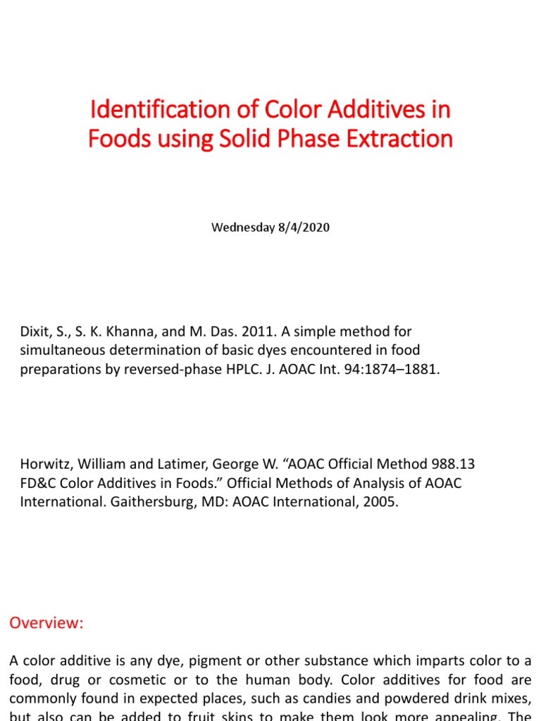 Determination of Food Colorant PDF | PDF | High Performance Liquid ...