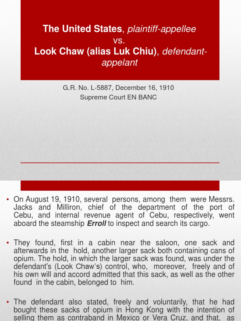 US Vs Look Chaw PIL Report | PDF | Crime & Violence | Crime Thriller