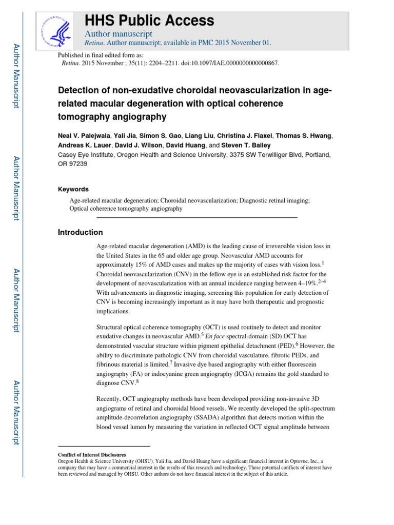 2015 Detection Of Non Exudative Choroidal Neovascularization In