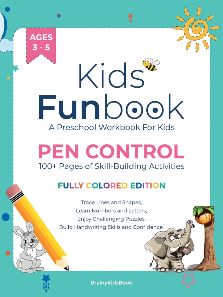 Kids Funbook - Pen Control, A Preschool Workbook For Kids (Fully ...