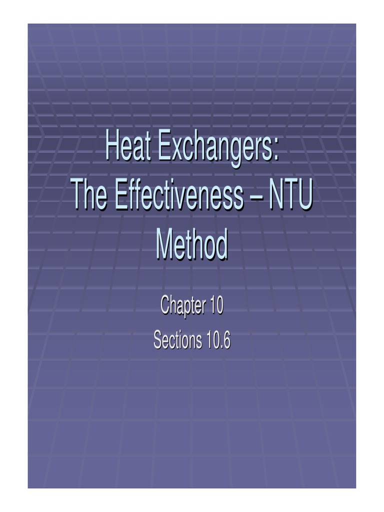 Heat Exchangers: The Effectiveness - NTU Method | PDF | Heat Exchanger | Mechanics