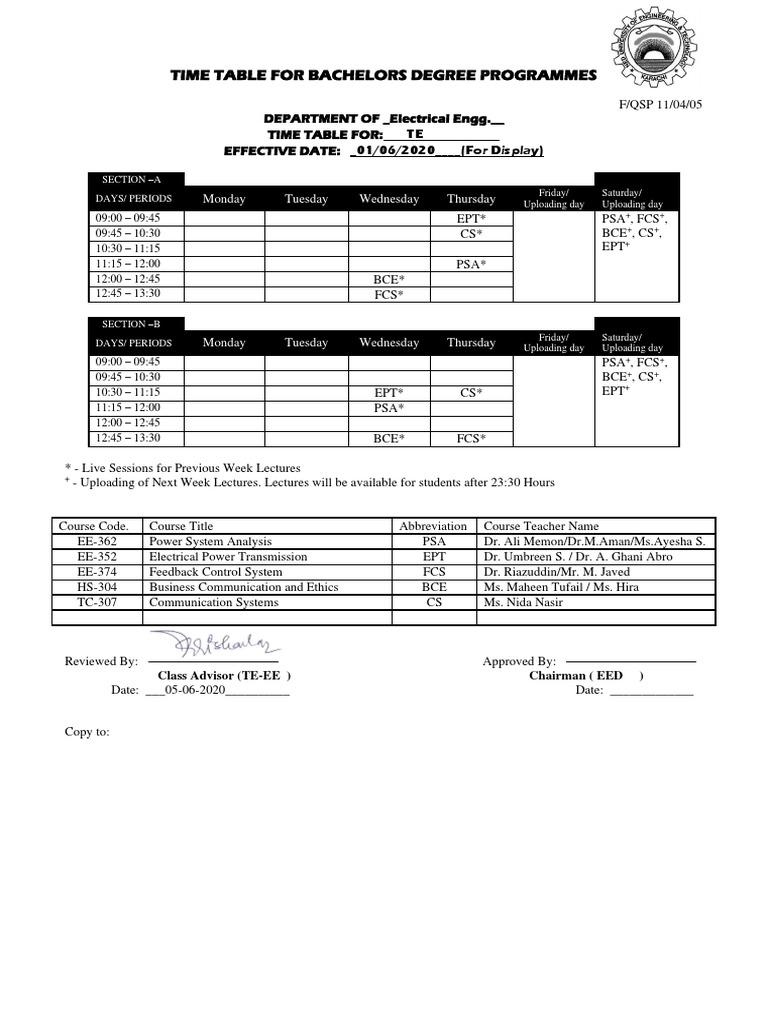 Time Table (bachelor-TE) - Covid-19-Rev-I | PDF | Academia
