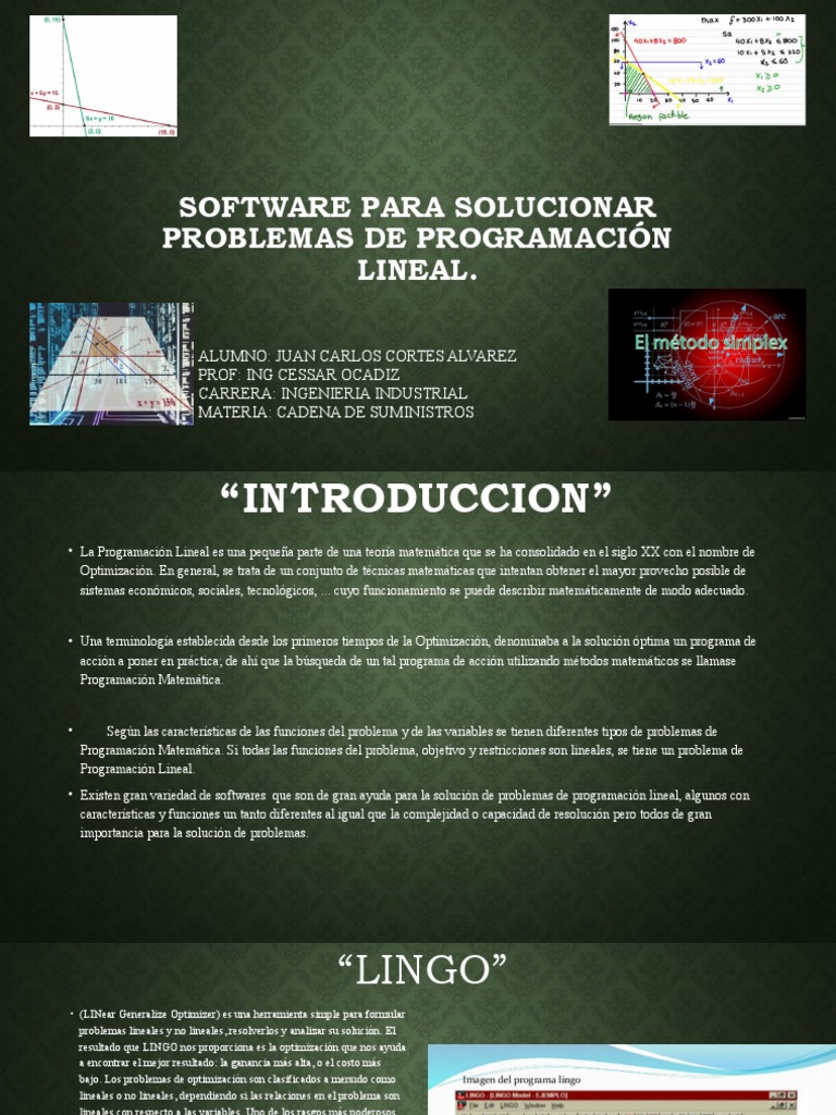 Programacion Lineal Softwares | PDF | Programación lineal ...