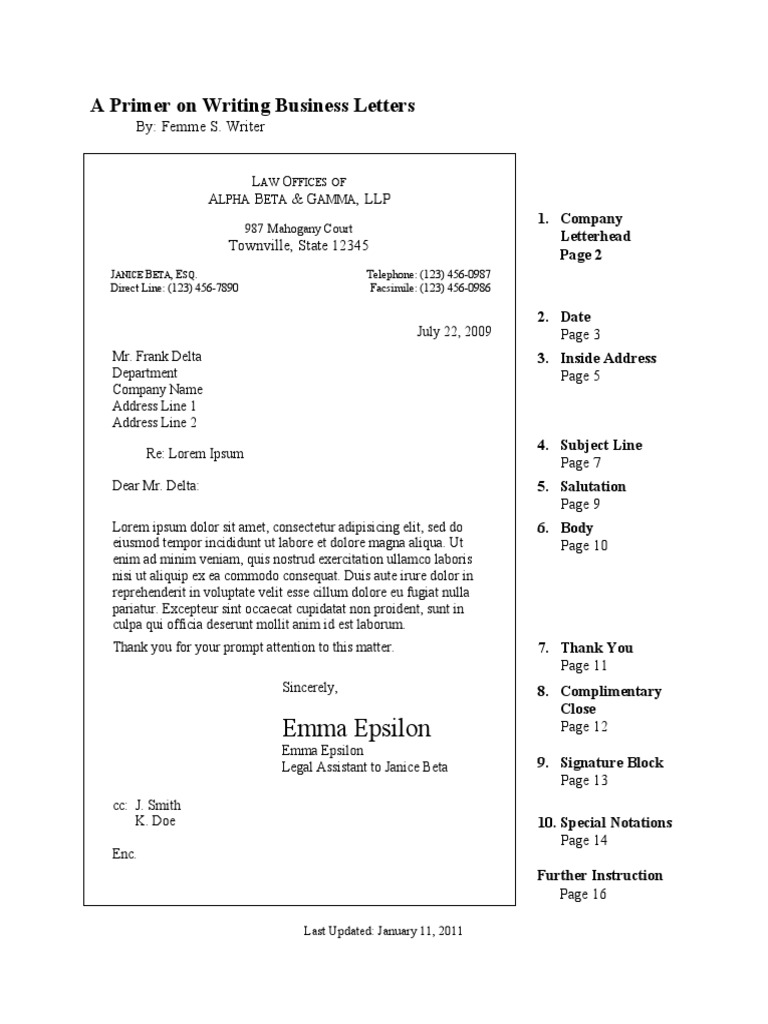 Business Letter Writing Primer | PDF | Mail | Envelope